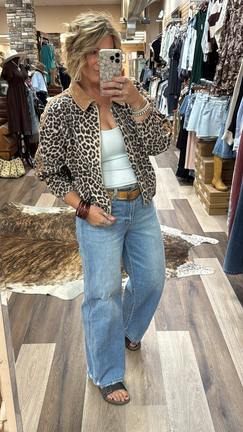 Leopard Bomber Jacket – The Cadillac Cowgirl